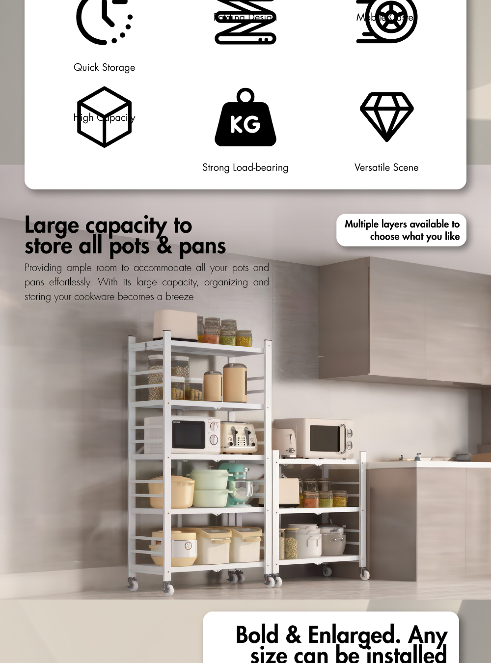 [HOUZE] SLIM 3 | 4 | 5 Tier Parallel Foldable Storage Shelf - Organizer ...