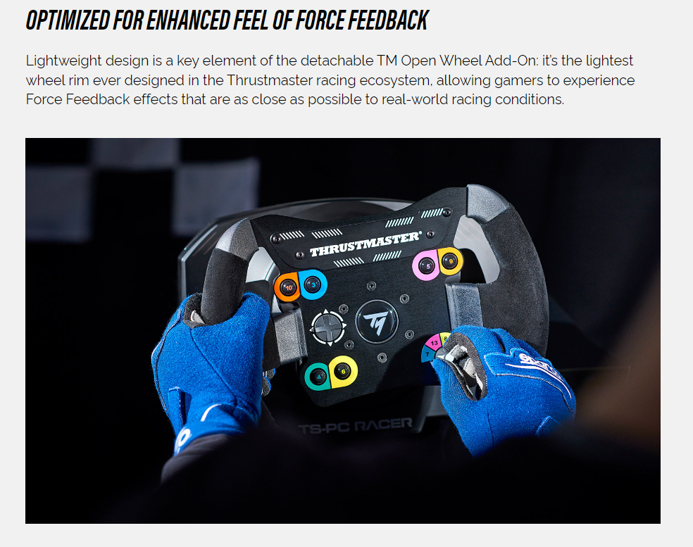 THRUSTMASTER TM OPEN SPORT RACING WHEEL ADD ON (1 Year Warranty by Ban ...