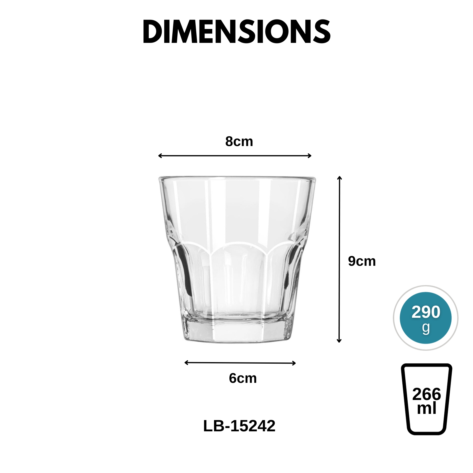 Libbey Gibraltar DuraTuff Glass Tumbler - Extra Tough Shatter & Heat Resistant - 2 Sizes, 2-pc ...