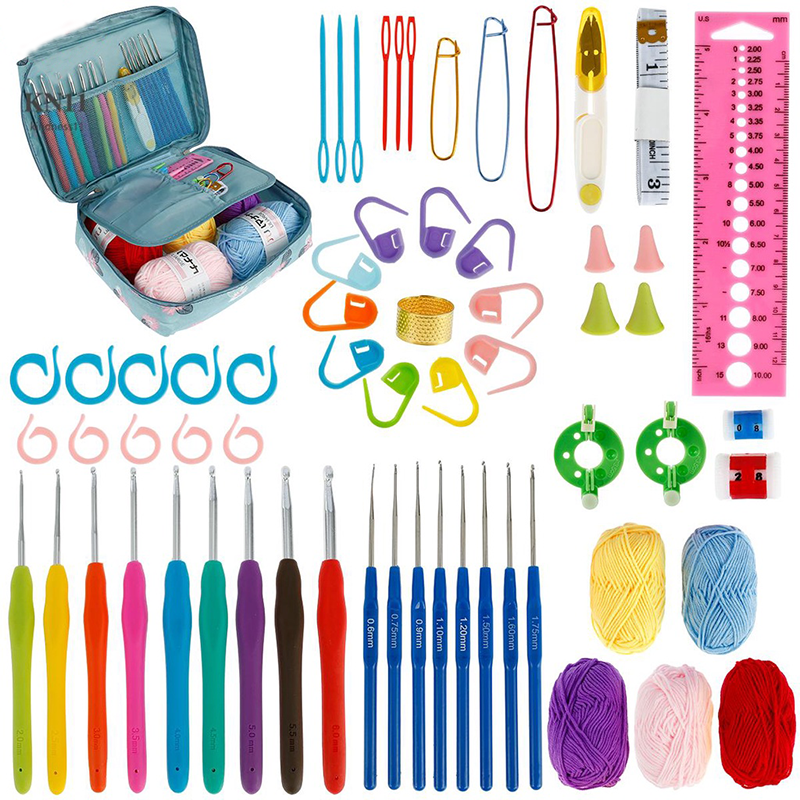 [SG] 68PCS Crochet Kit For Beginner Set Knitting Kit Crochet Hook Set ...