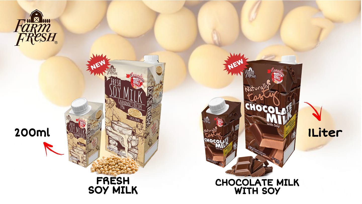 (8 x 200ml) Farm Fresh Soy Milk Grandma's Recipe Original Chocolate ...