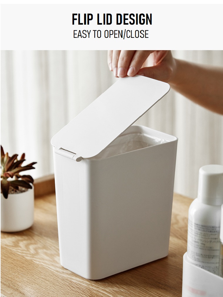 Mini Desktop Trash Bin with Flip Lid Trash Can Dustbin | Shopee Singapore