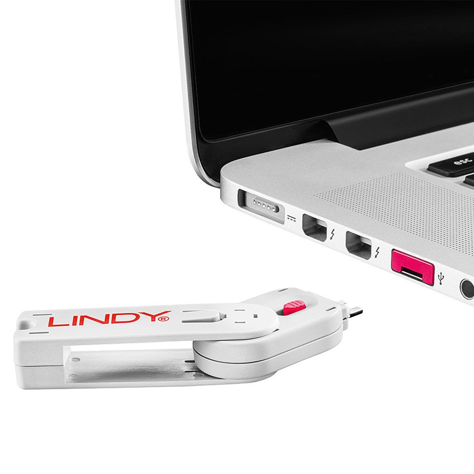 Lindy USB-A Port Blocker Lock Pink P/N: 40450 ( Pack 4pcs USB Port ...