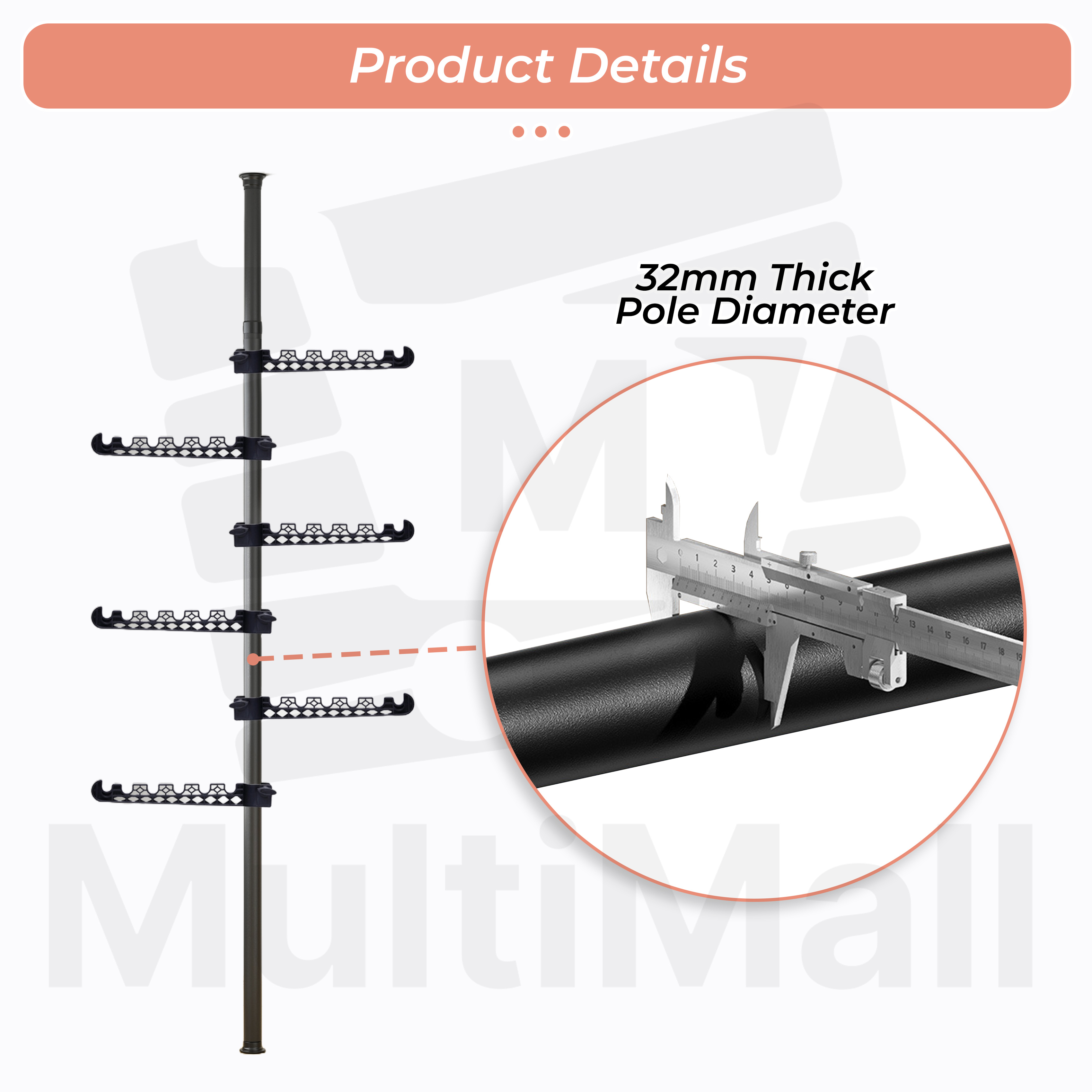 Floor to Ceiling Laundry Clothes Rack | Floor to Ceiling Pole Movable ...