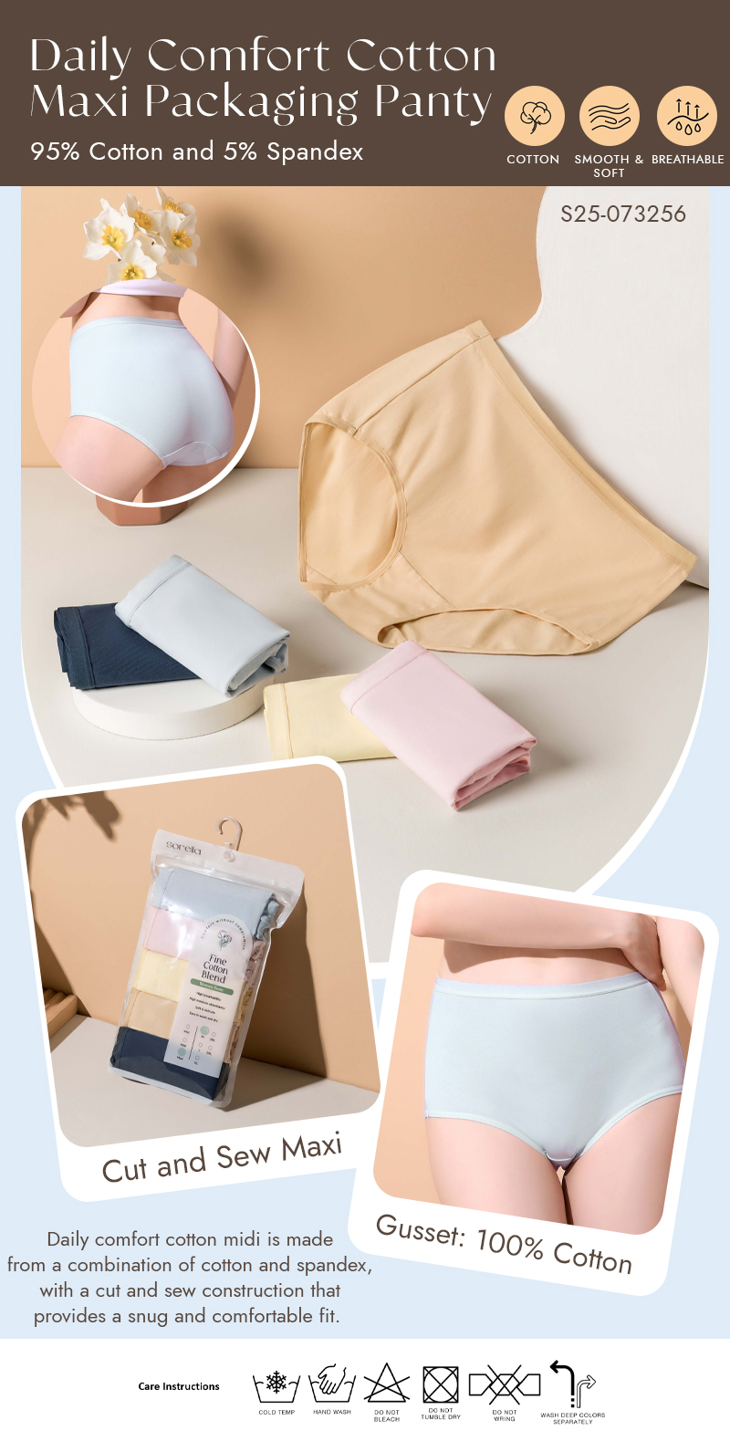 Sorella Daily Comfort Cotton Maxi Packaging Panty S25-073256 | Shopee Singapore
