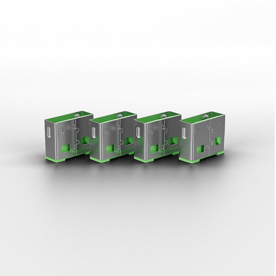 Lindy USB A Port Blocker Lock Green P/N: 40451 (Pack 4pcs USB Port ...