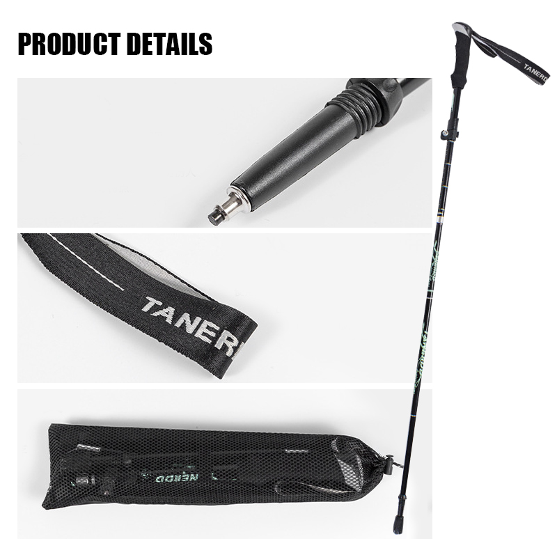 Outdoor Hiking Stick foldable Walking Stick 5 Section Trekking Poles ...