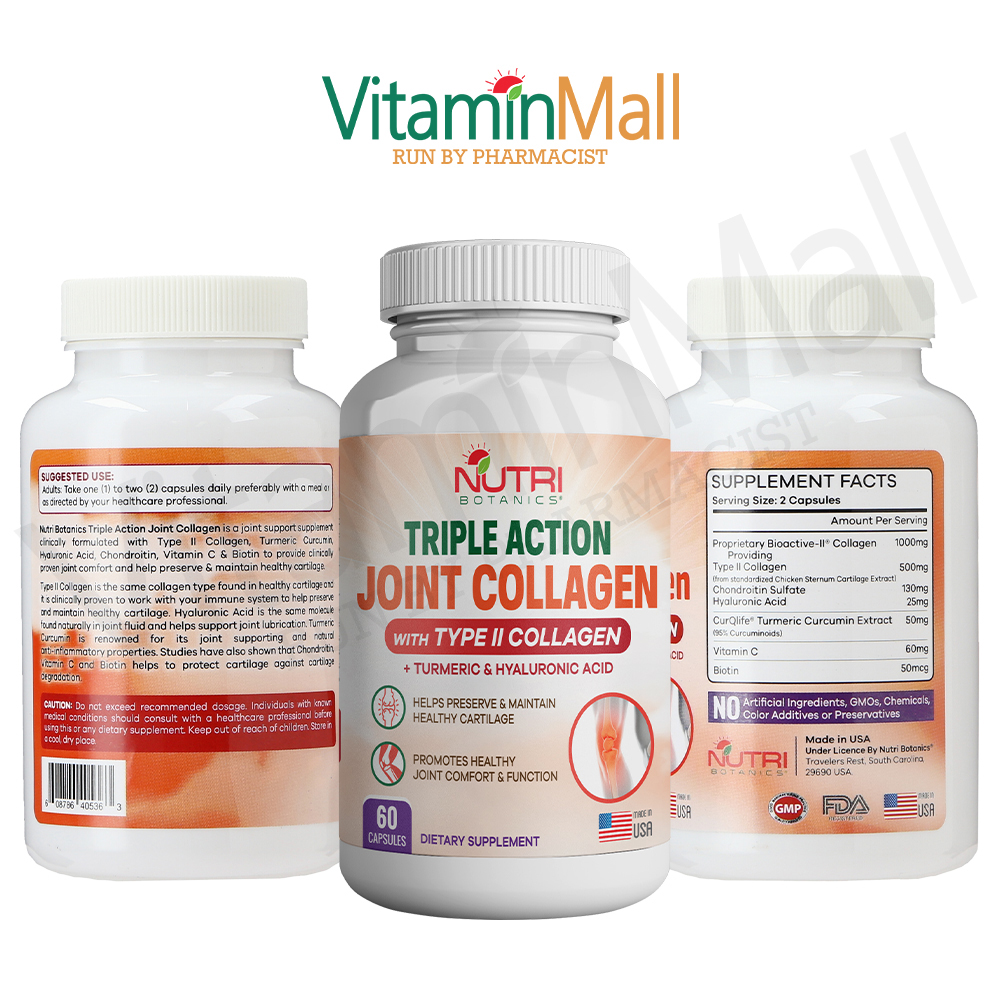 NB Joint Collagen Type 2 Supplement - Turmeric, Chondroitin, Hyaluronic ...