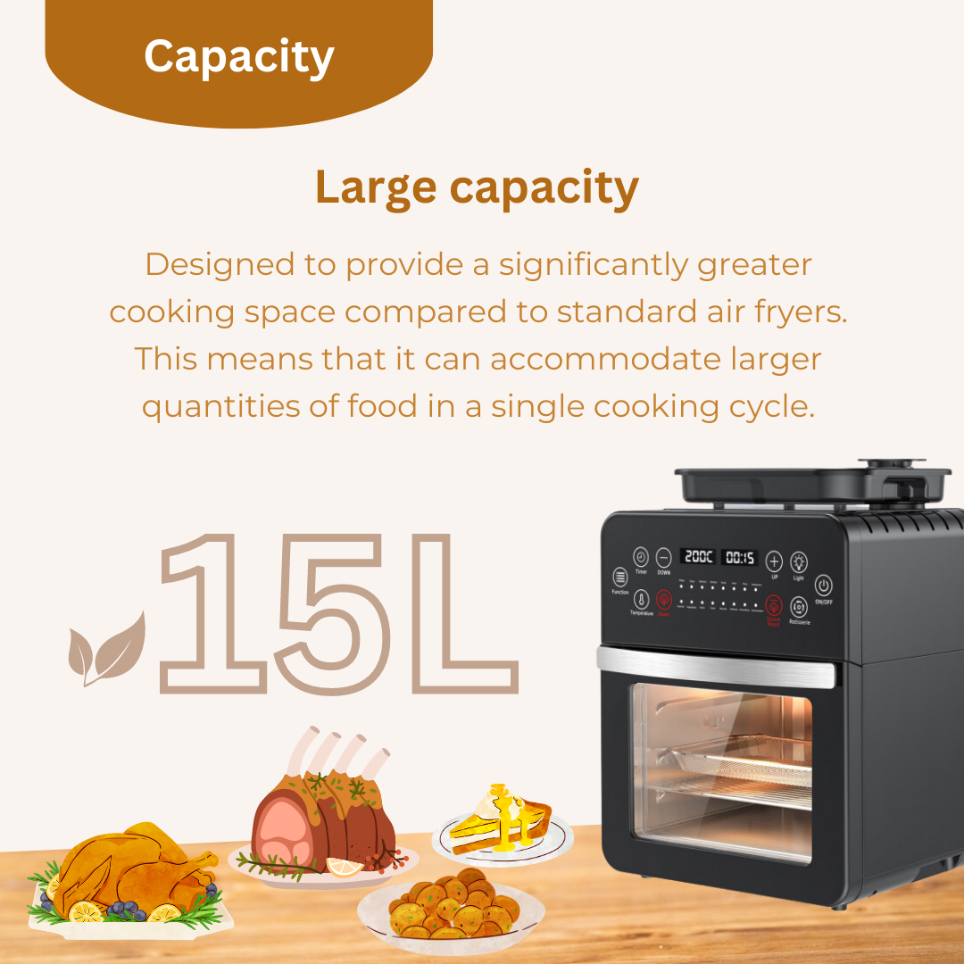 [Local Warranty] Arden 15L Electric Digital Air Fryer Oven with 16 Cook ...