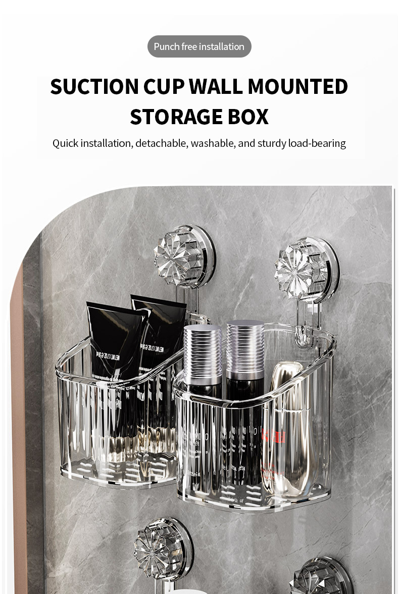 (HOME+) Luxury Bathroom Suction Cup Storage Rack | Shopee Singapore