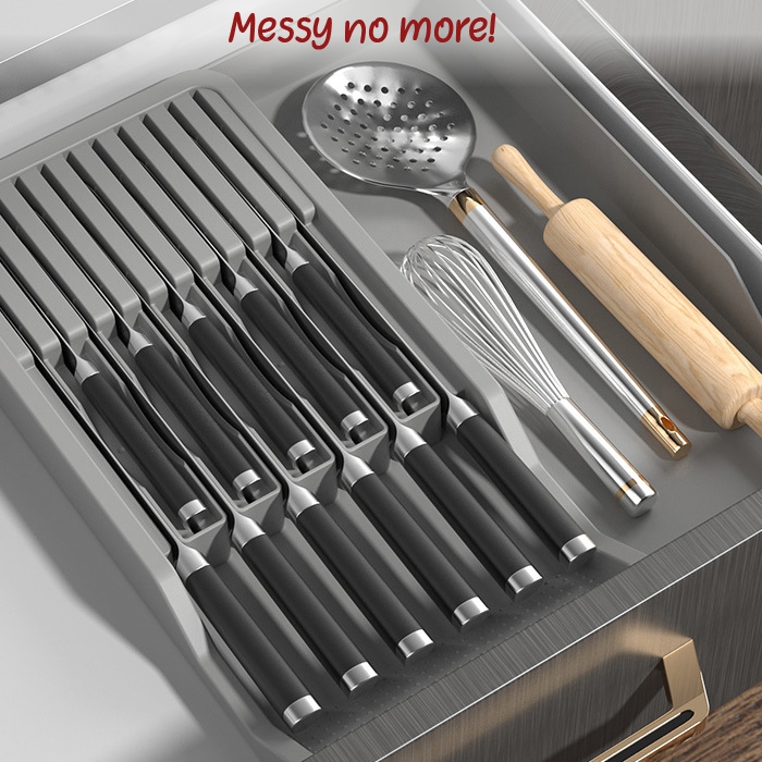 [SG Stock] XL Knife Drawer Storage | Kitchen Knife Block | Cutlery ...