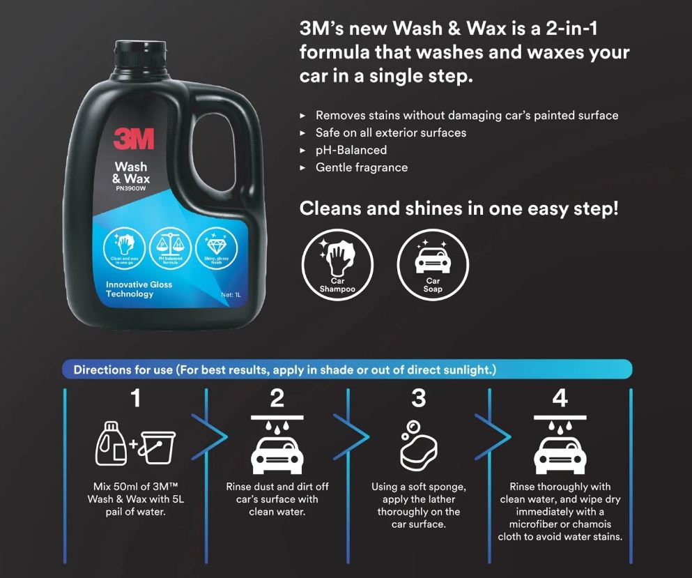 3M Car Wash with Wax 1000ml 39000W | Shopee Singapore