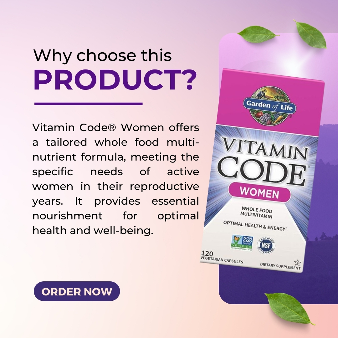 Garden of Life Multivitamin for Women - Vitamin Code Women's Raw Whole ...