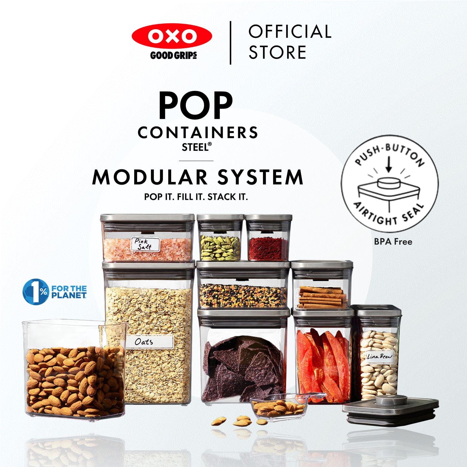 OXO Steel® POP Container Stainless Steel | Shopee Singapore