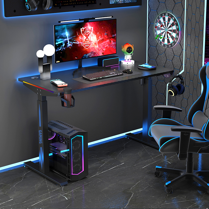 J4B Electric Height Adjustable PC Gaming Computer table RGB Light ...