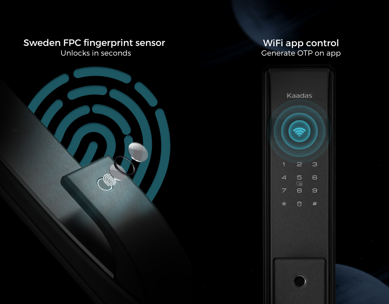 Kaadas K9-5W Digital Door Lock (Wifi-Enabled) + Gate Lock Bundle (Sole Distributor) | Shopee ...