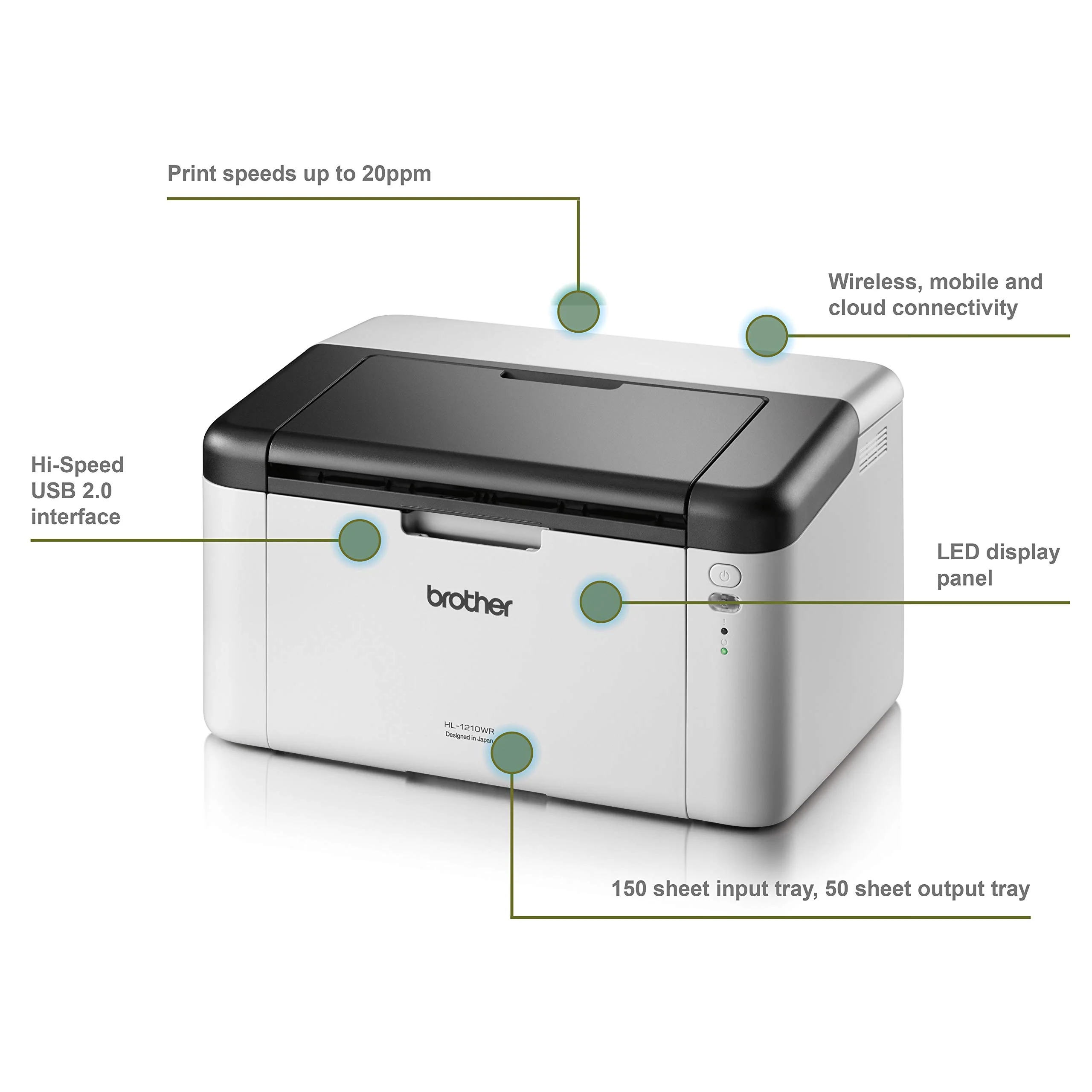 Brother HL-1210W A4 Wireless Monochrome Laser Printer | Shopee Singapore