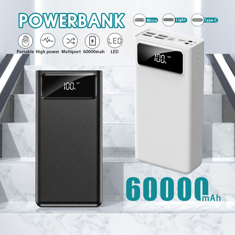 【SG】60000mAh Power Bank 4 USB Fast Charging Powerbank LED Digital ...
