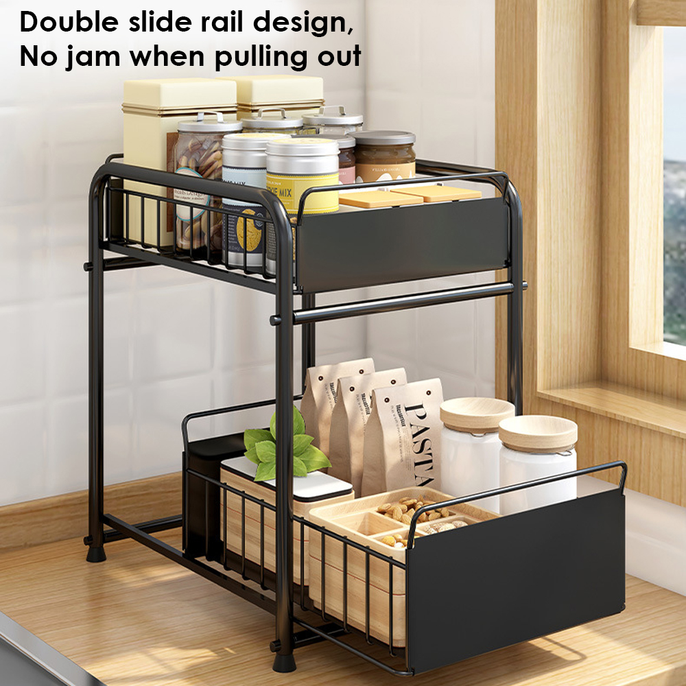 🔥SG Seller🔥Under Sink Rack Kitchen Shelf Storage Drawer Home Organizer ...
