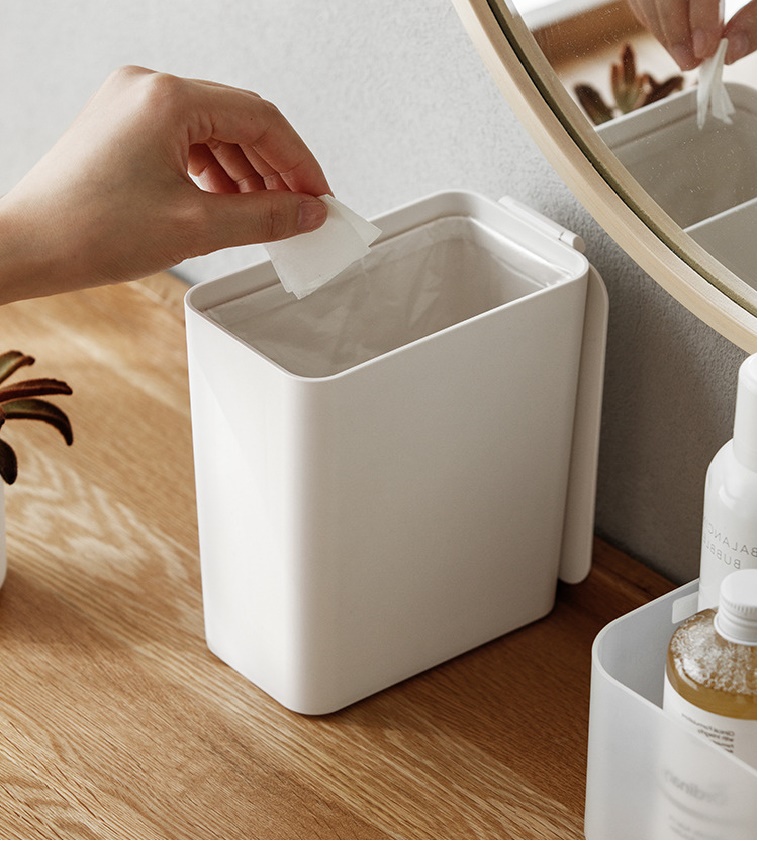 Mini Desktop Trash Bin with Flip Lid Trash Can Dustbin | Shopee Singapore