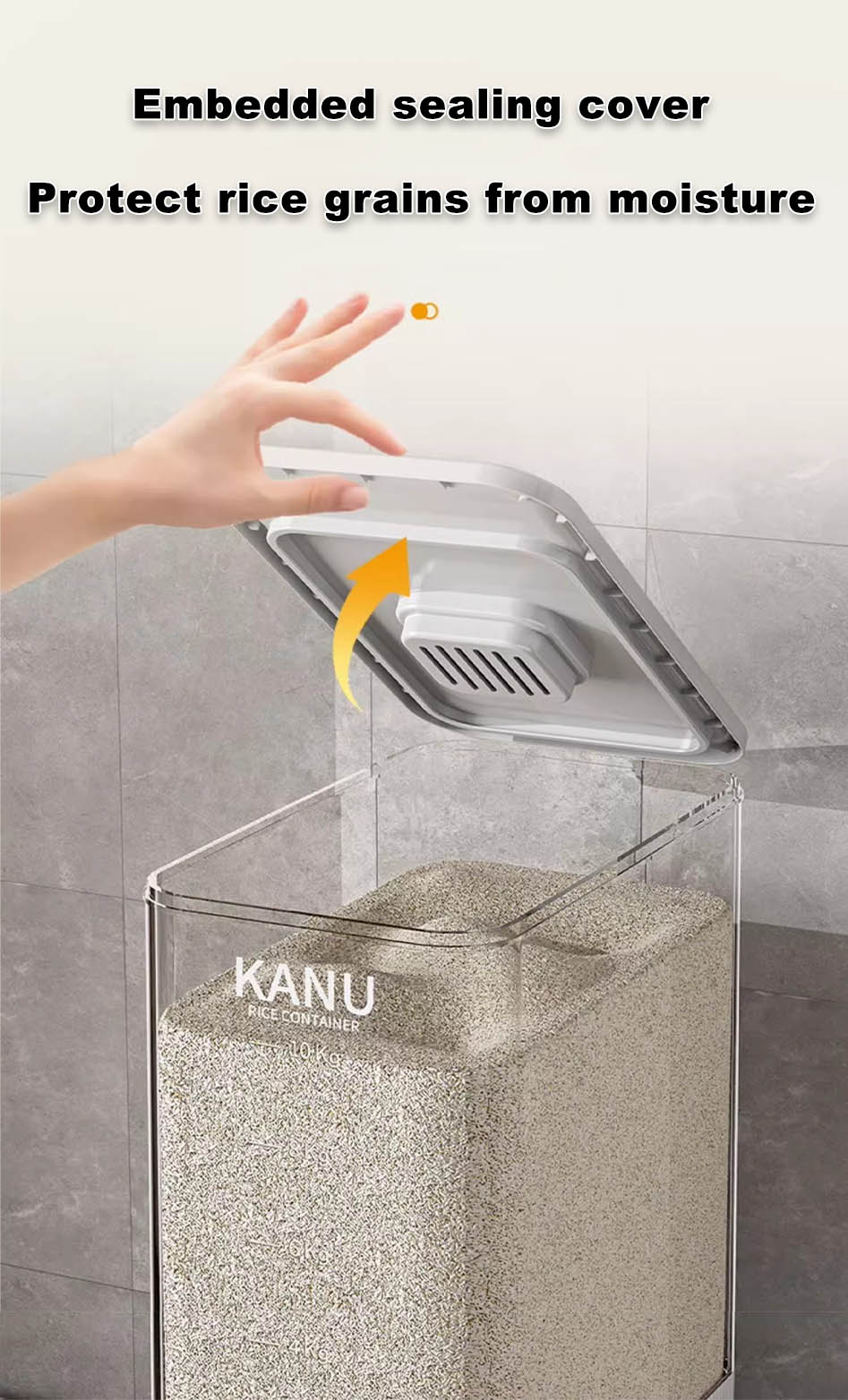 SG Stock LILI Rice Storage Box Grain Container Kitchen Cereal Rice ...