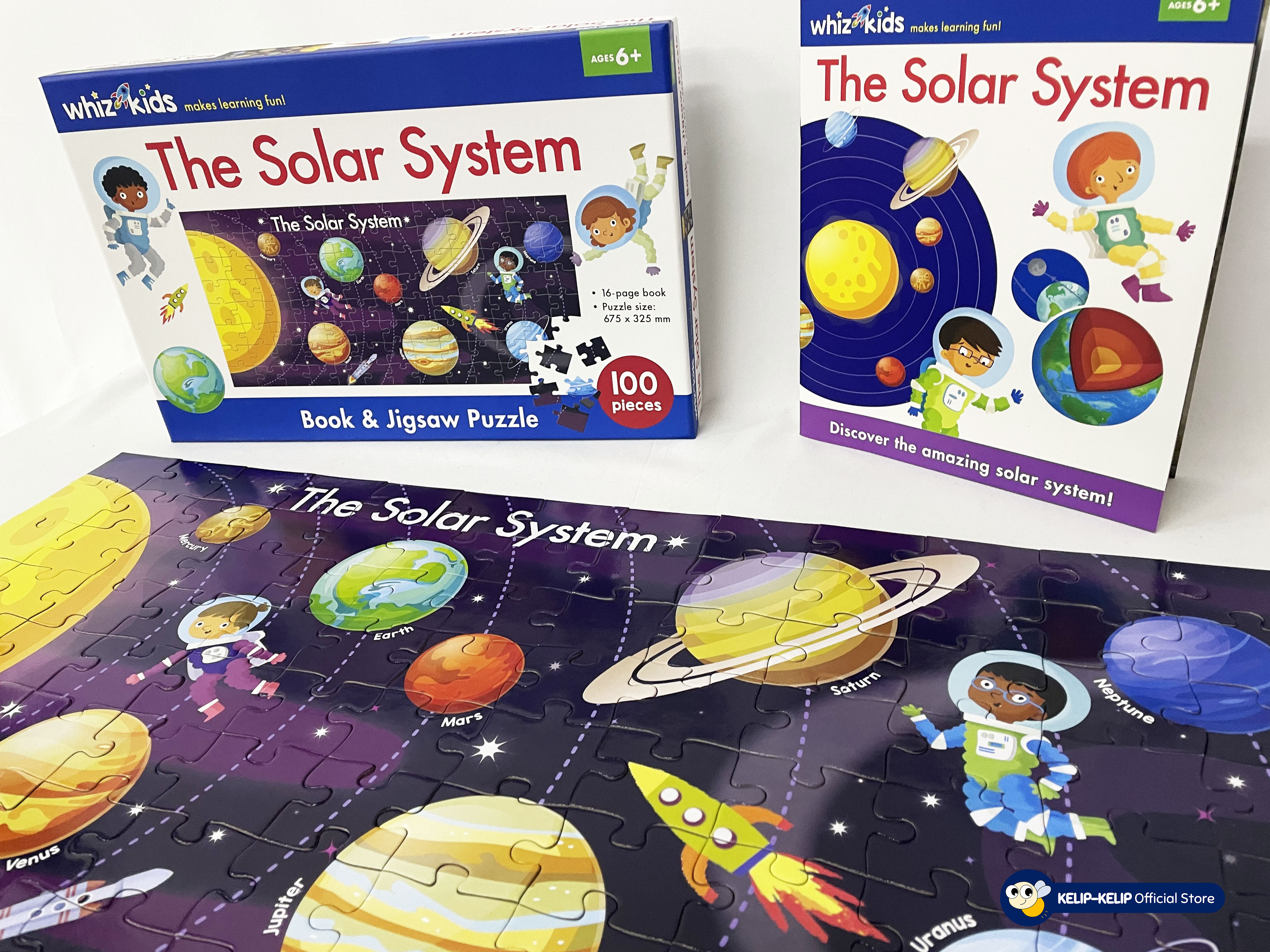 Solar System Book & Jigsaw Puzzle 100 Pcs Gift Set For Children To Play ...