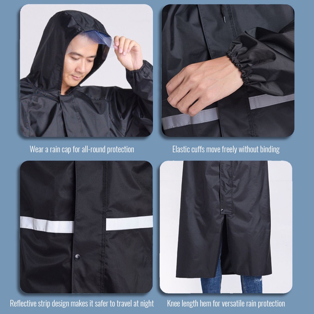 [SG] Raincoat Adult Maxfly Raincoat Motorcycle with Reflective Strip ...