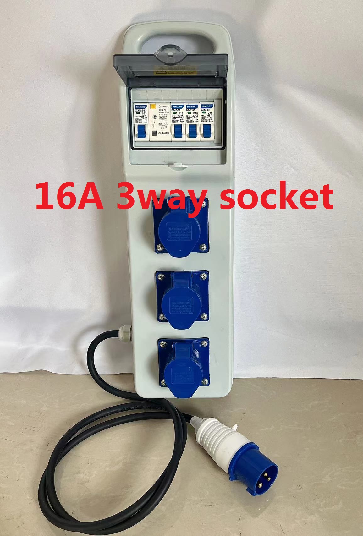 16A 3 Way Socket Industrial Distribution Electrical Box Plug Outdoor ...