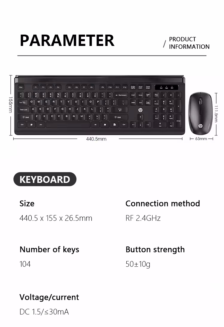 HP CS500 Silent Wireless Slim Keyboard and Mouse Combo | Shopee Singapore