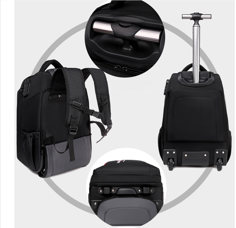 Premium Trolley Laptop Backpack Bag 2 Wheels Cabin Travel Bag ...