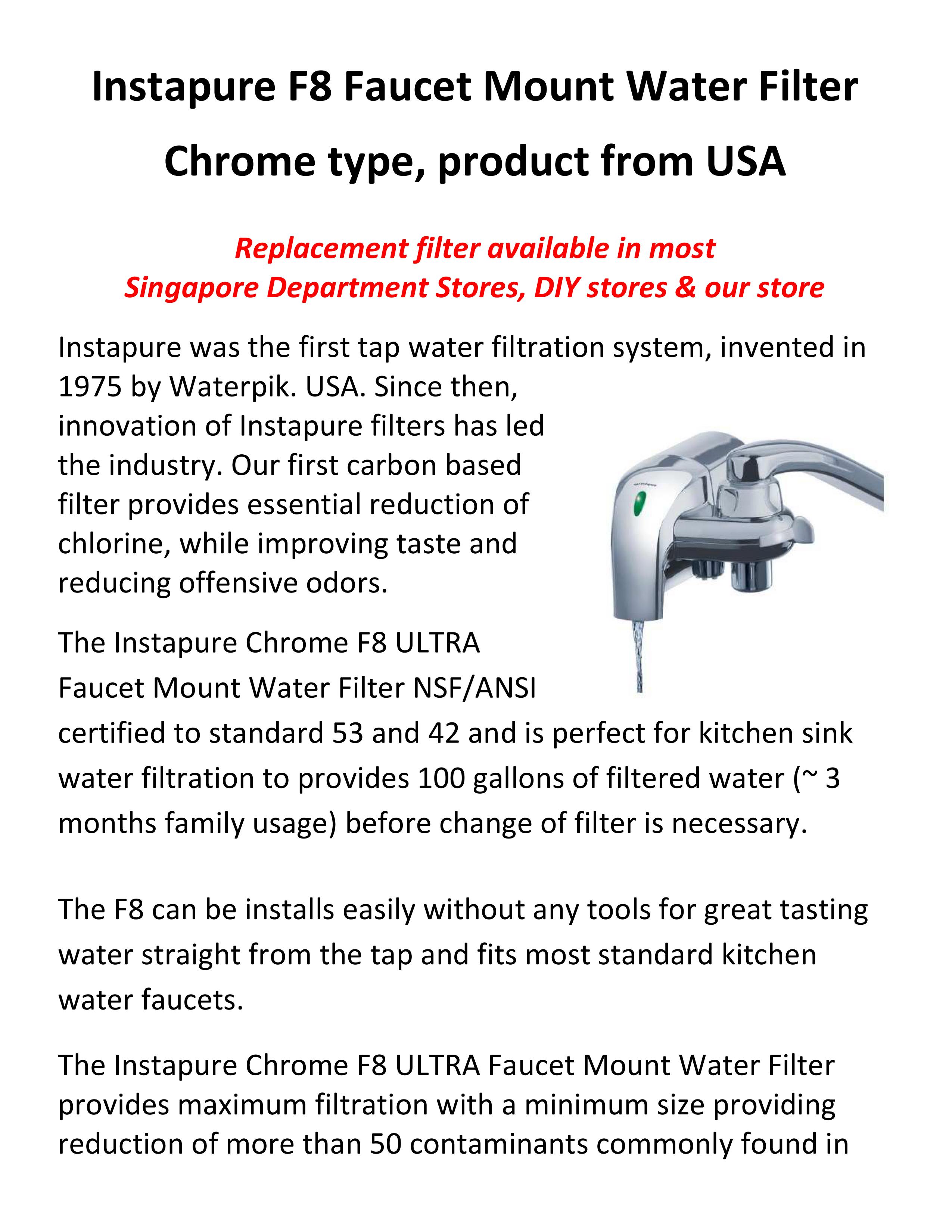 INSTAPURE F8 Chrome Water Filter With A R8 Cartridge, Protected by 6 ...