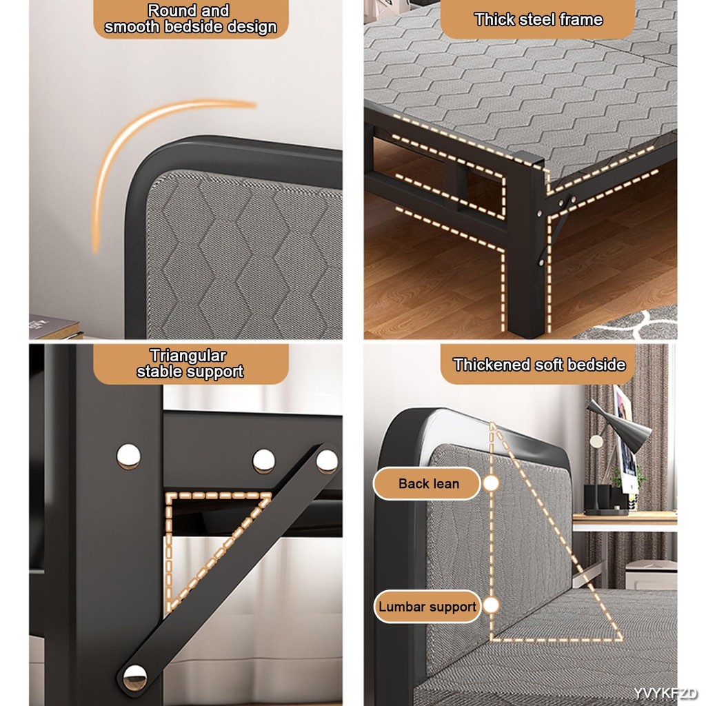 [SG Stock] Folding Bed Comfort Bed Folding Metal Bed Frame Folding Bed ...