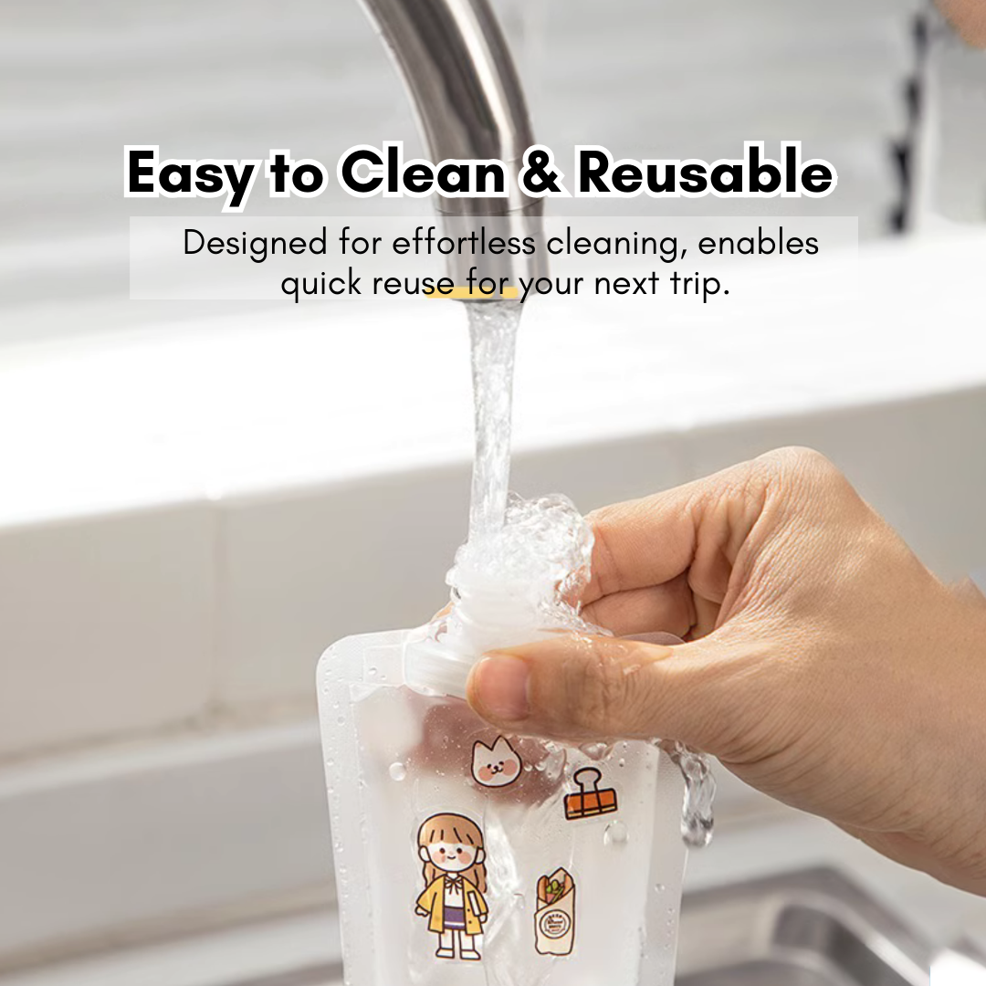 Mixshop Travel Dispenser Bag | Reusable Lotion Shampoo Liquid Pouch ...