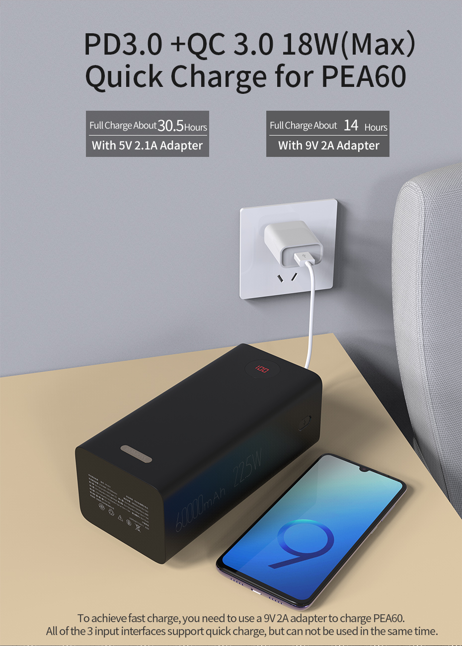 Romoss PEA60 60000Mah Pd22.5W Type-C Two-Way Super Fast Charging Qc 3.0 High Capacity Powerbank ...