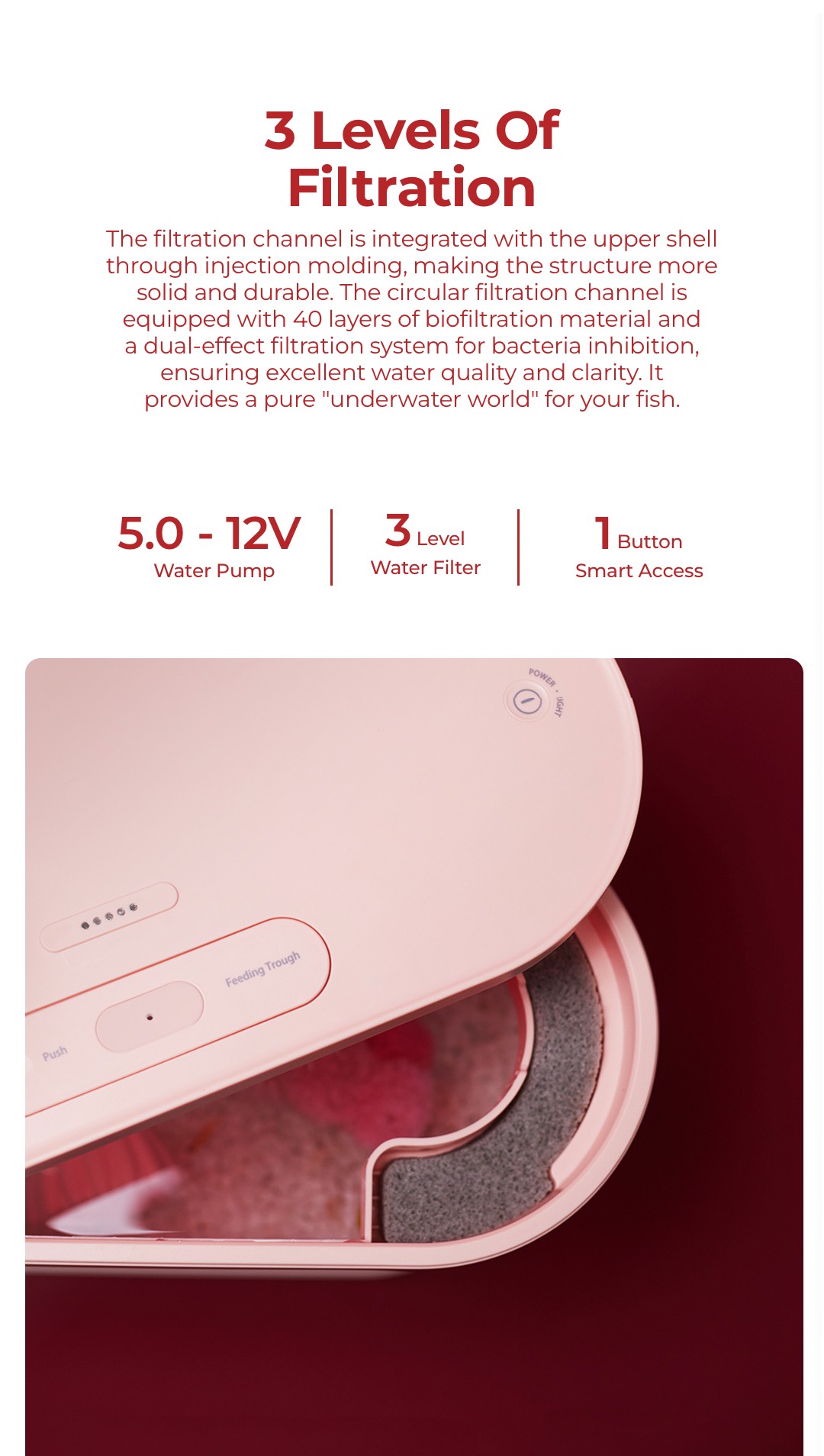 DESGEO Amphibious Eco Fish Tank Pro C180 [3L Self-Clean, Borosilicate+Auto Oxygen,Smart Home ...