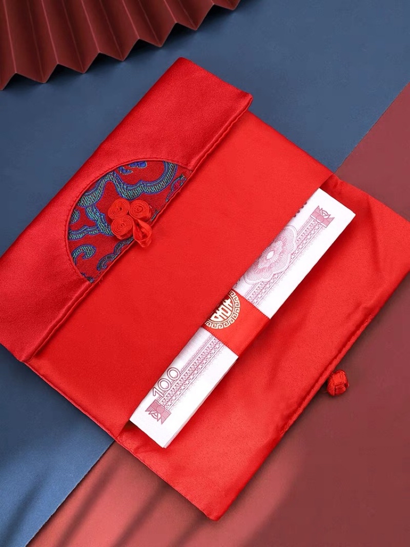 CNY Silk Embroidery Red Packets/Cloth Ang Bao/Silk Red Packets (SG ...