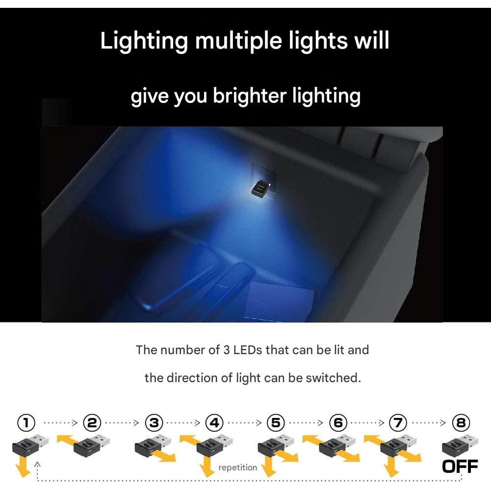EXEA Car Interior LED Light - USB/Type-C Mini LED 【8 Colors】 | Shopee Singapore