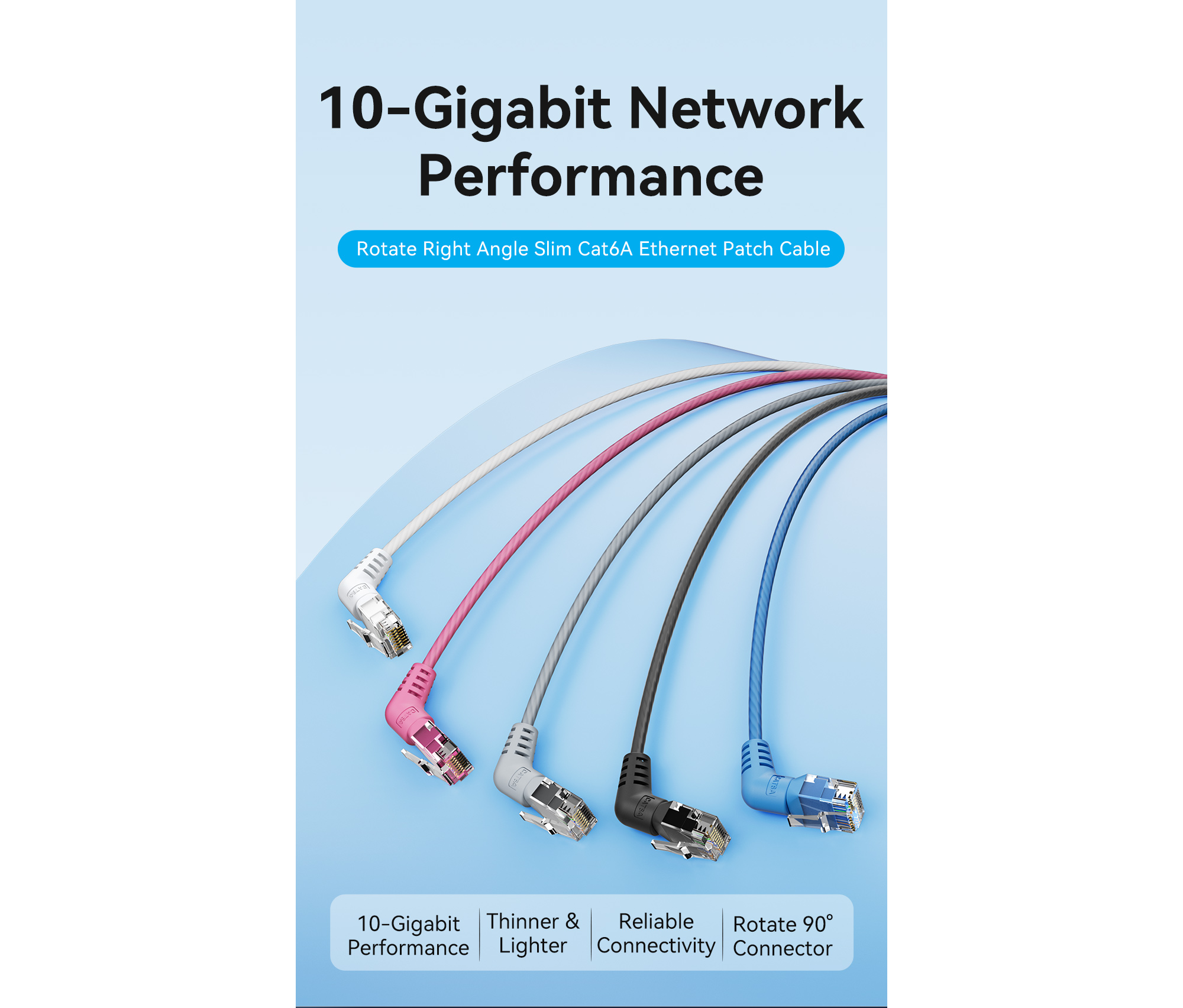 Vention Cat6A Ethernet Cable Patch UTP 10Gbps Network Performance Right ...