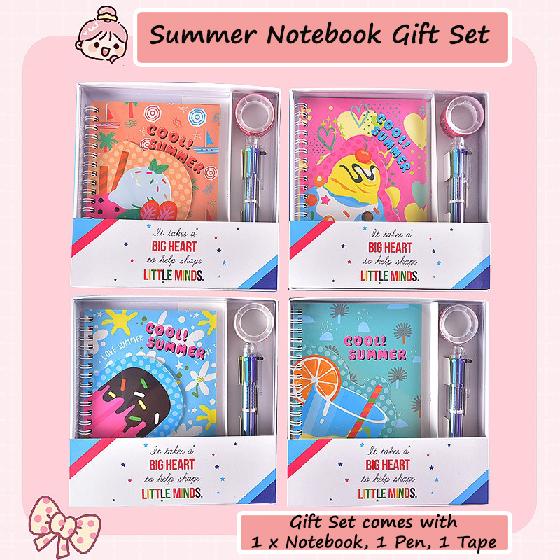 Notebook Gift Set with Pen & Tape Cute Notebook Notepad Kids Goodie Bag ...