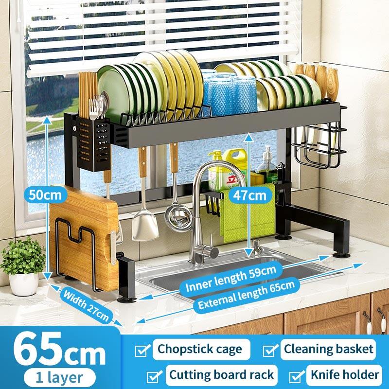【SG Stock】Kitchen Rack Stainless Steel Sink Dish Rack Dish Drainer Rack ...