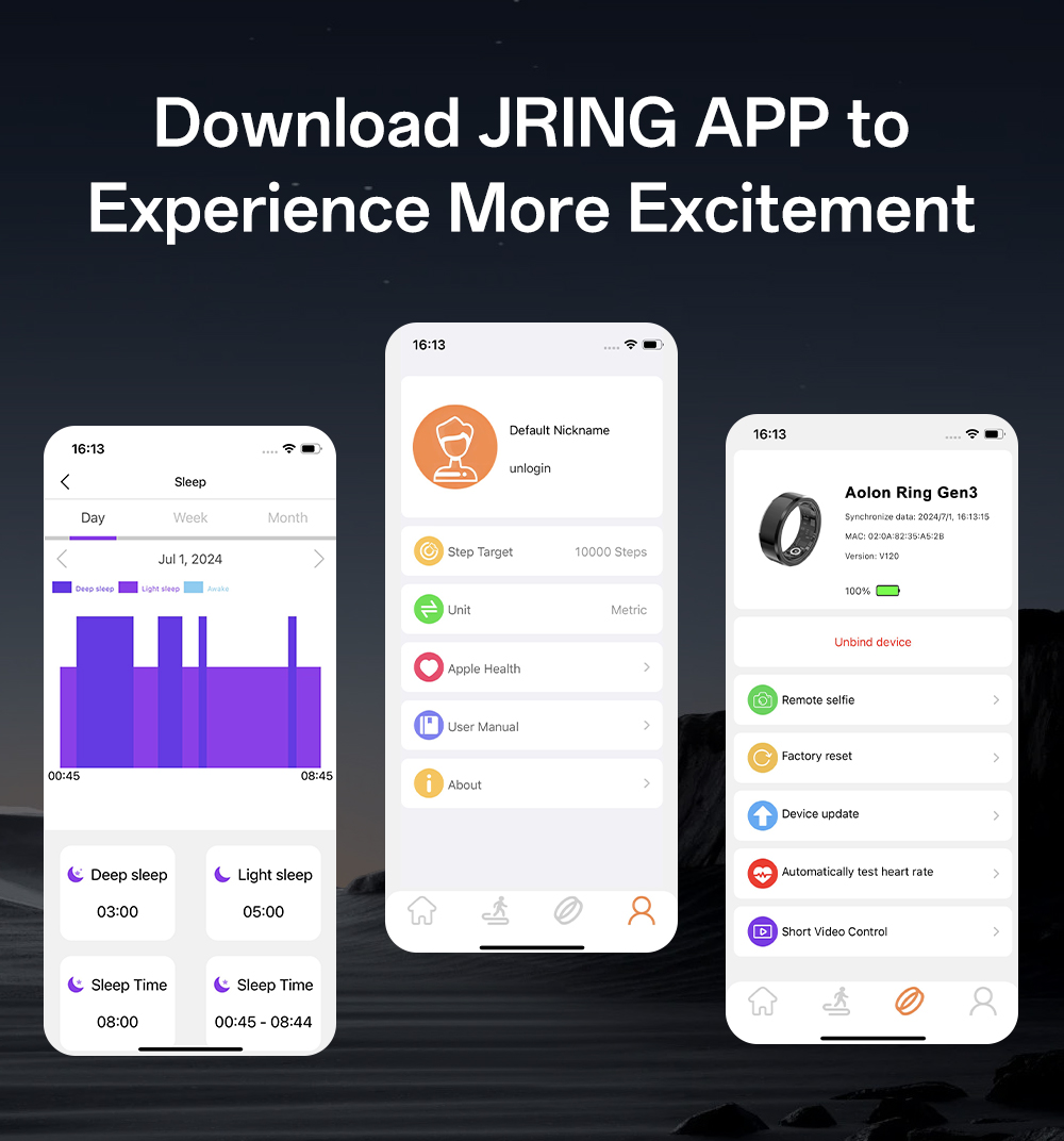 Aolon Gen3 Smart Ring Multifunctional Waterproof Fitness Heart Rate ...
