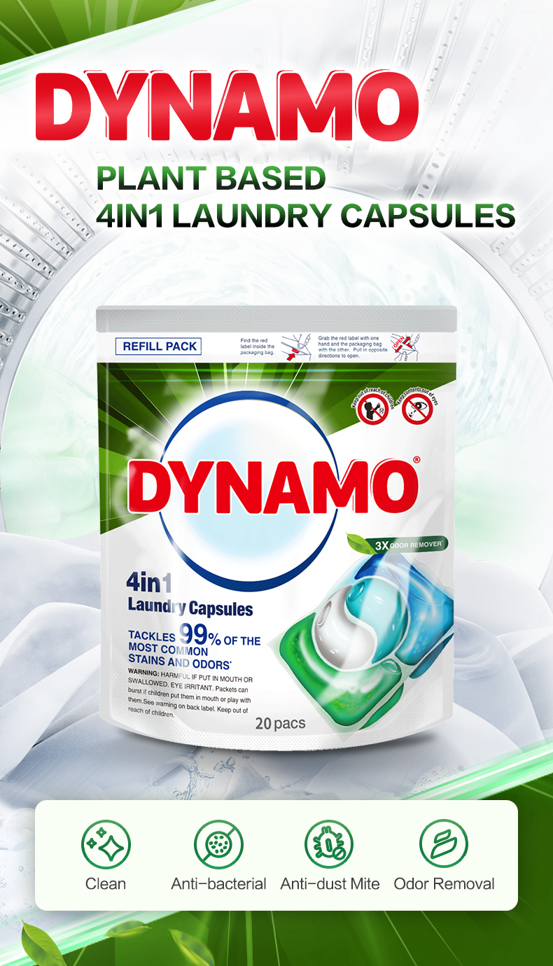 DYNAMO 4in1 Plant Based Laundry Capsules 52 Pods x 3 Tubs | Shopee ...