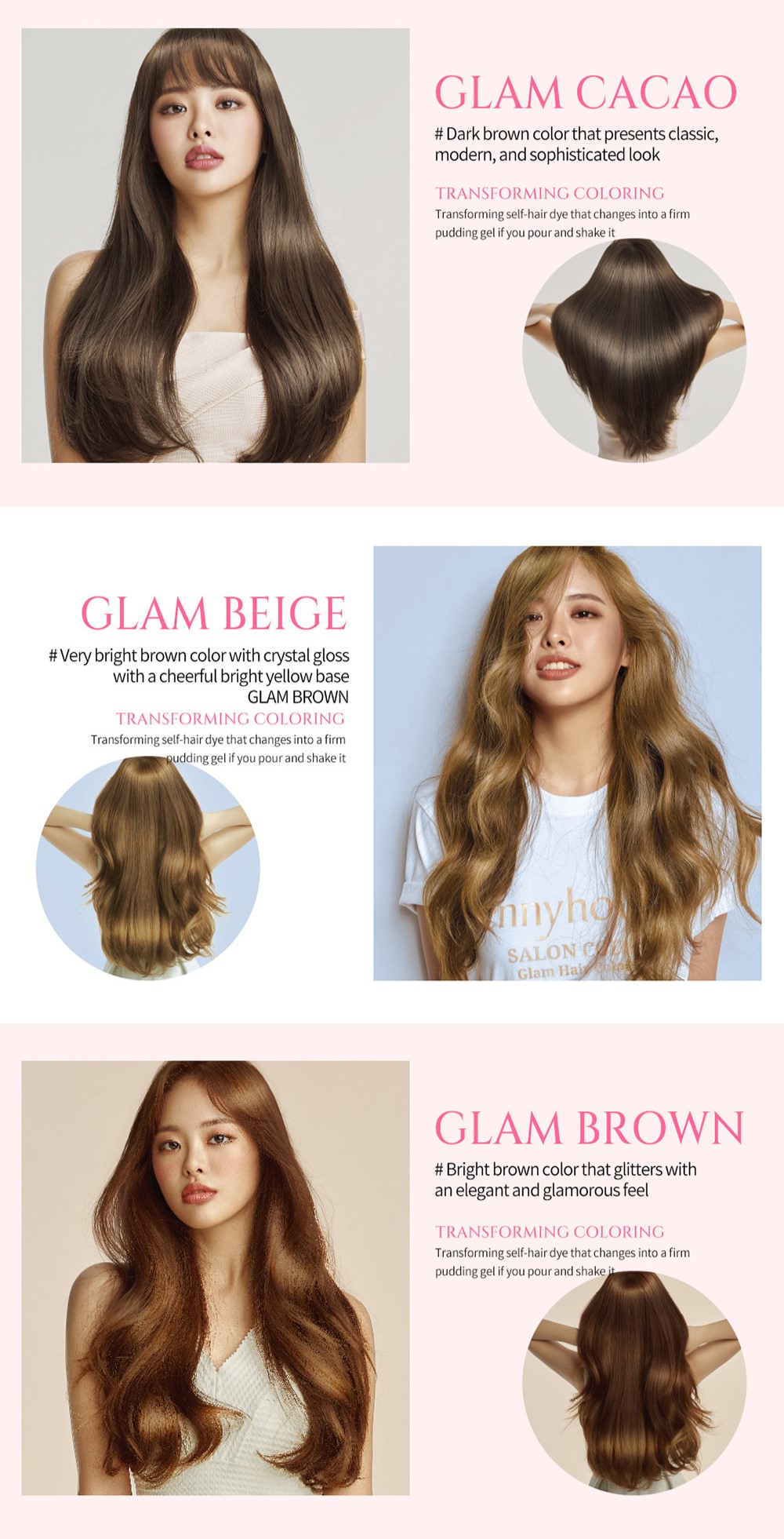 [Jennyhouse] Salon Code Glam Hair Color - 3DB Glam Cacao (70ml&70ml ...
