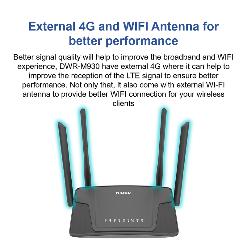 D-Link DL-DWR-M930 Wireless N300 4G LTE Sim Card Router | Shopee Singapore
