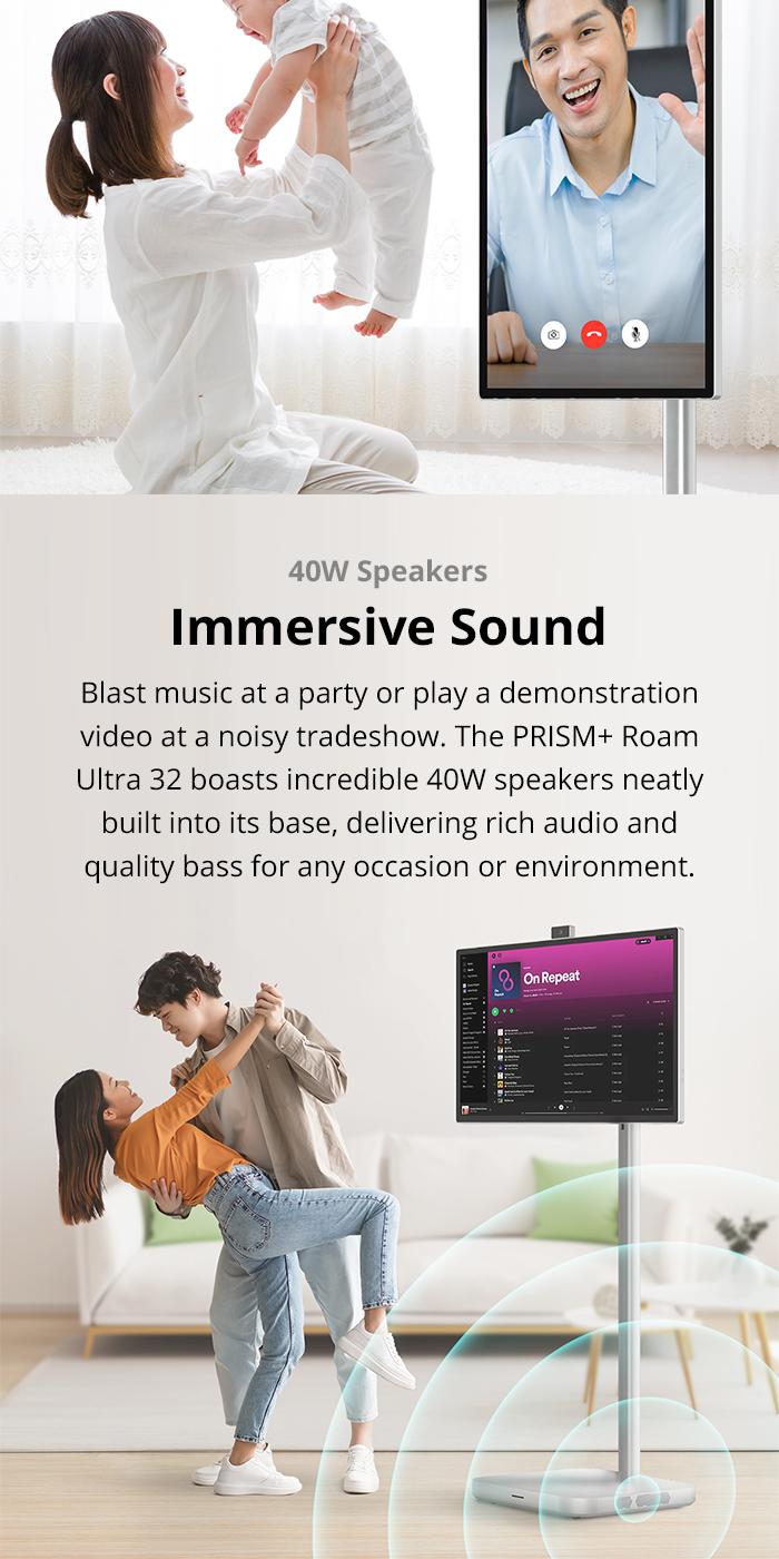 PRISM+ Roam Ultra 32 Lifestyle Smart Display| 32" Touchscreen 4K UHD ...