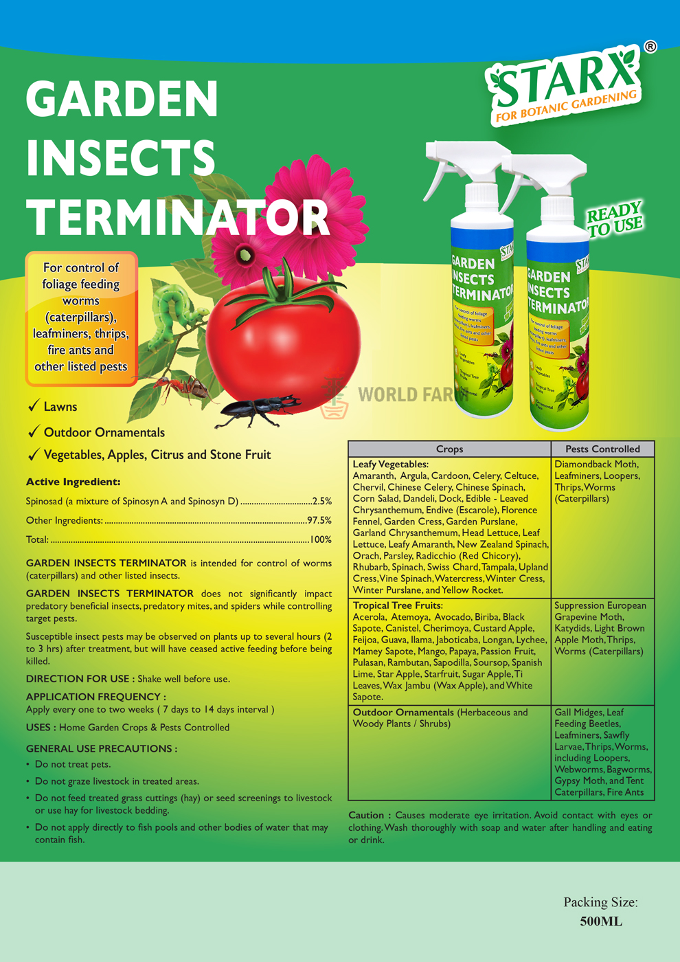 [Min. Purchase of 2] Garden Insects Terminator, Spinosad Pesticide ...
