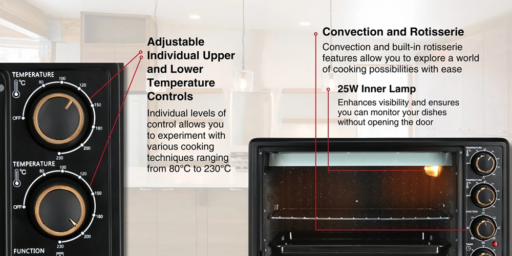 JOGEN EO 2000 30L Self Cleaning Coating Convection Oven 2000W ...