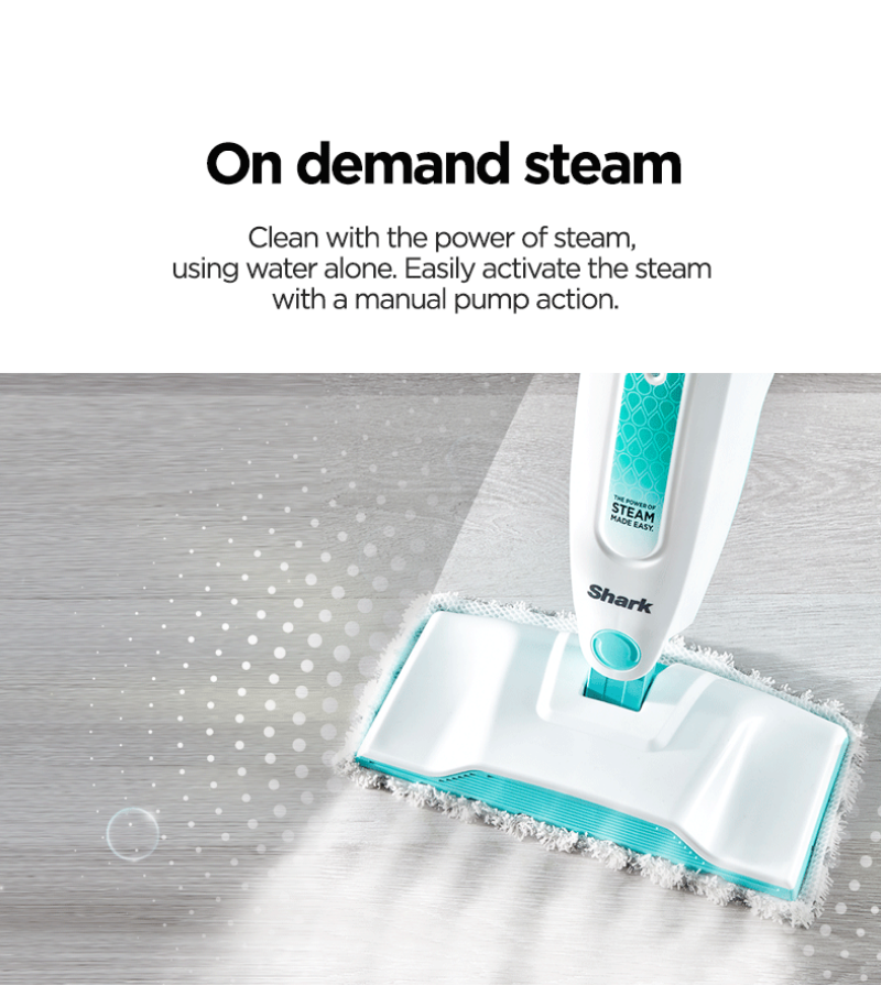 Shark Steam Mop 375ml, Floor cleaning mop with 2 Dirt Grip Pads ...