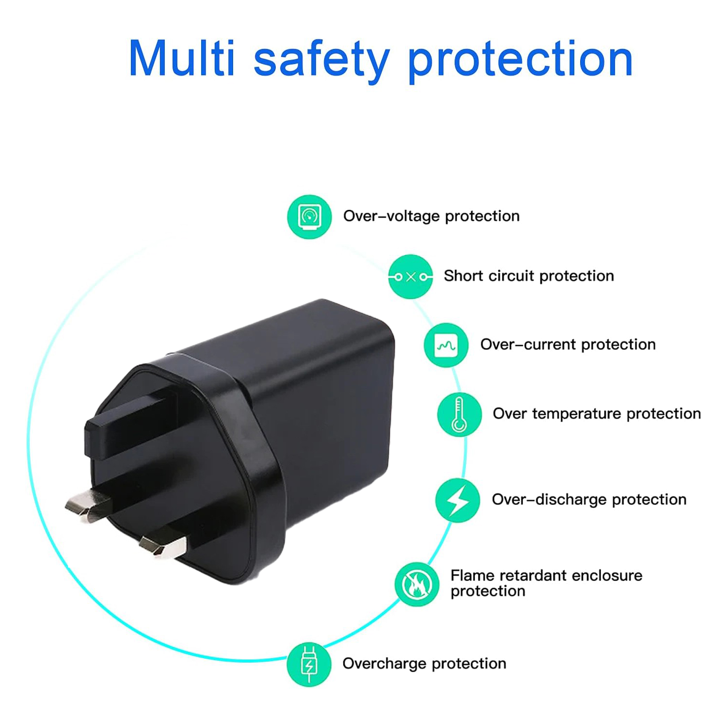 ezMall 5V2A 3 Pin USB Power Adapter with Singapore Safety Mark 5V 2A UK ...