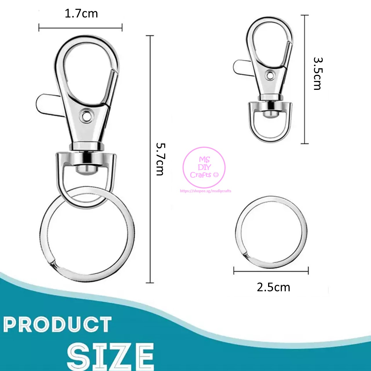 SG Keychains Lobster Claw Keychain Clasp 360 Hook Ring DIY Photo Gift ...